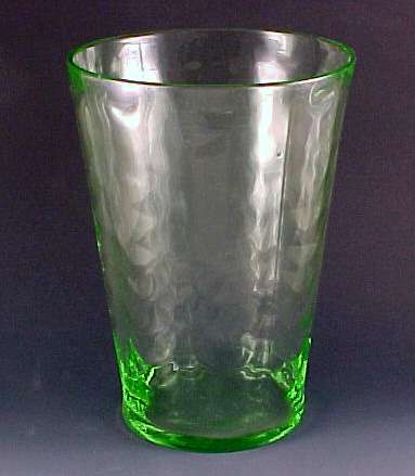 Fostoria Glass Green Loop Optic Vase