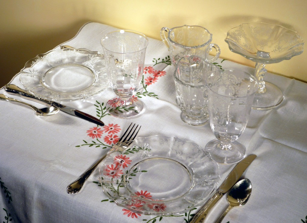 Elegance on the Table – Fostoria Etched Crystal Tablescape Thursday