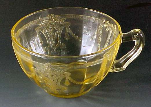 Cameo Ballerina Depression Glass Cups and Saucers