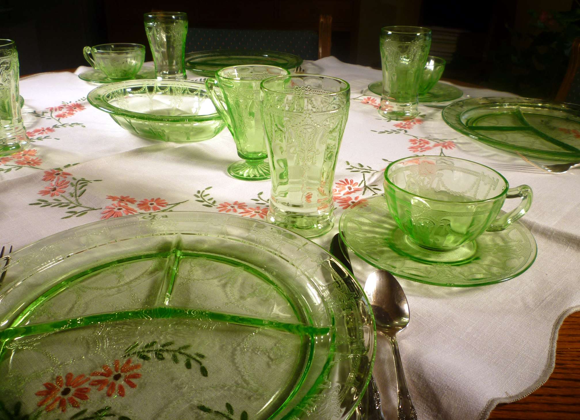 Cameo Dancing Girl – Rainbow or All Green Depression Glass?