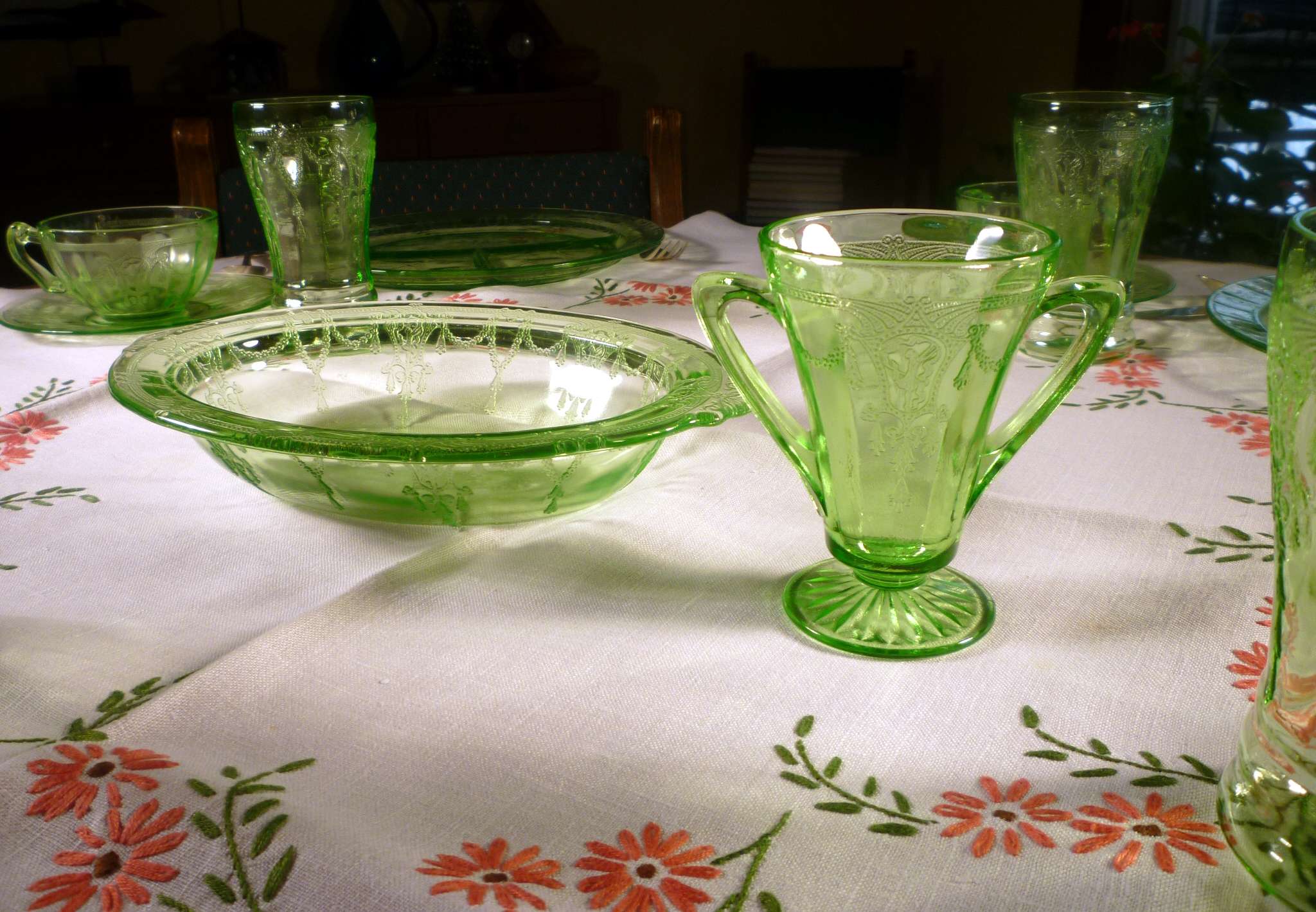 Cameo Depression Glass Dinner Table – Tablescape Thursday
