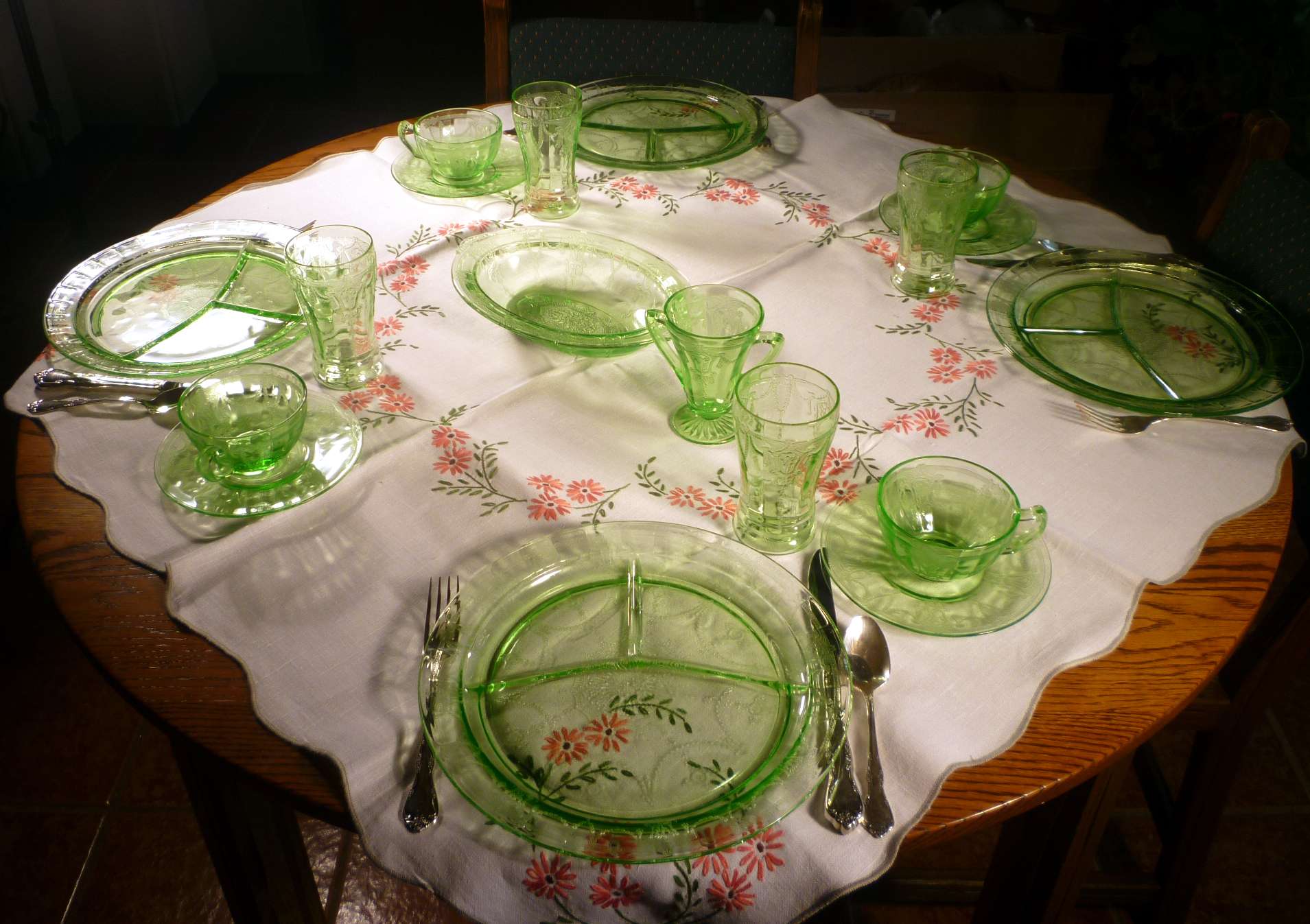 Cameo Depression Glass Dinner Table – Tablescape Thursday