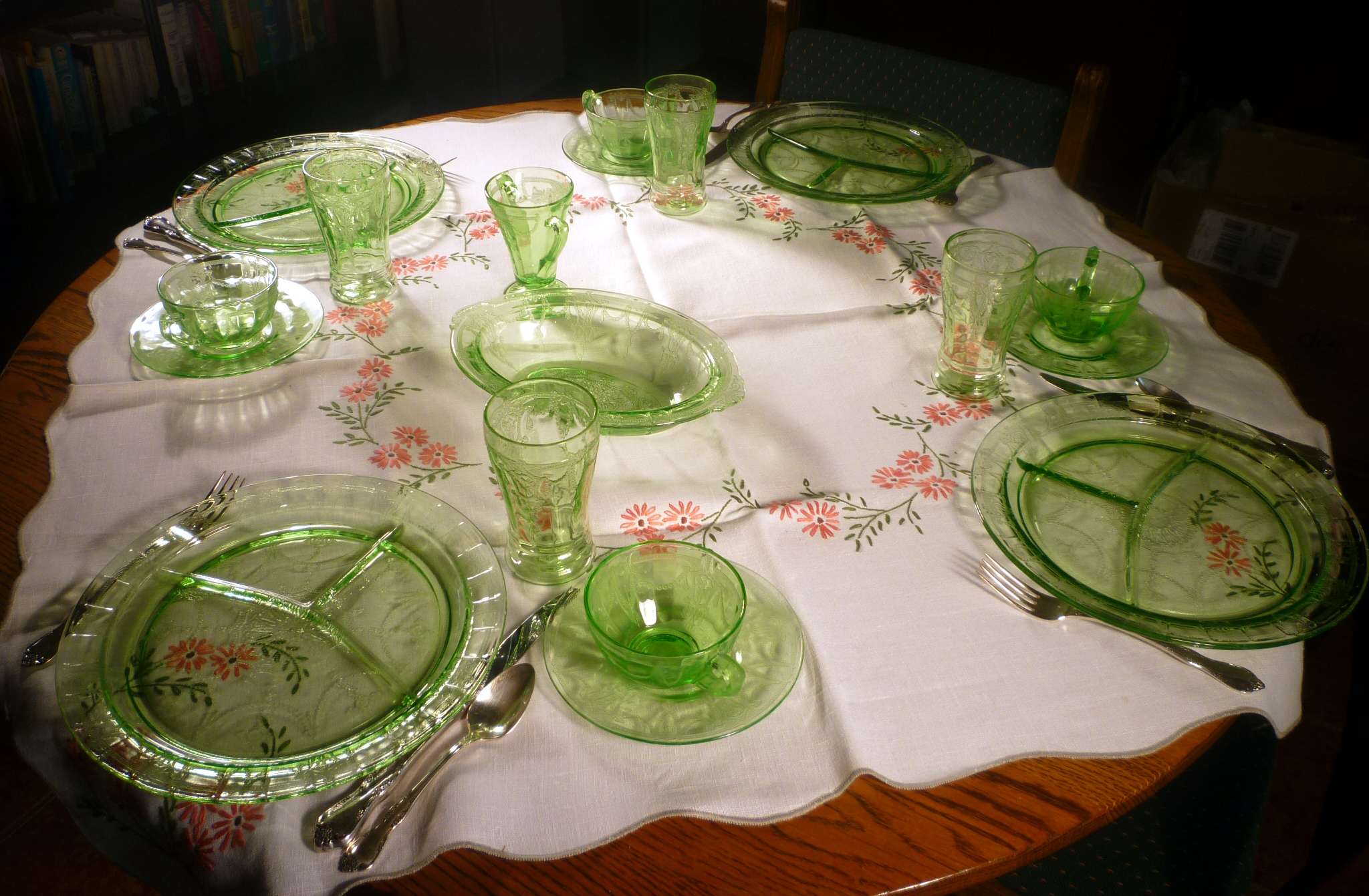 Cameo Depression Glass Dinner Table – Tablescape Thursday