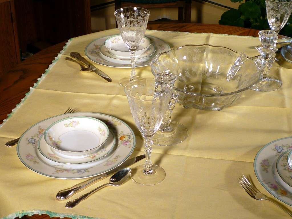 Princess Pink Depression Glass Table for Four – Tablescape Thursday