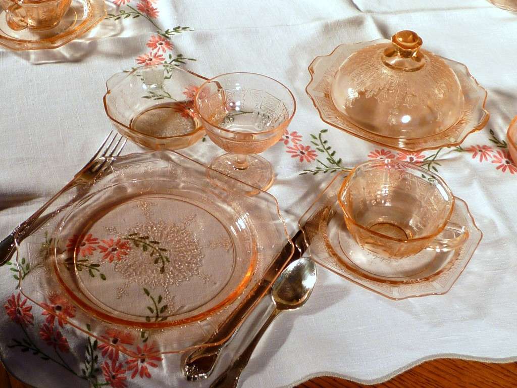 Princess Pink Depression Glass Table for Four – Tablescape Thursday
