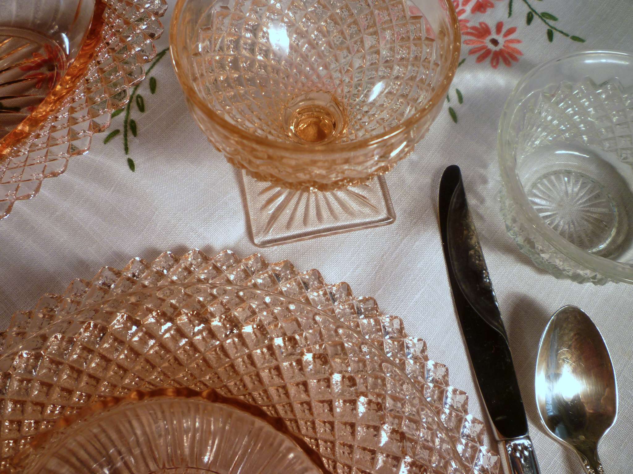 Mostly Pink Miss America Depression Glass Tablescape Thursday