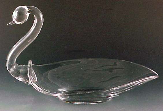Fancy Fun Friday Duncan Miller Crystal Swan Candy Dish