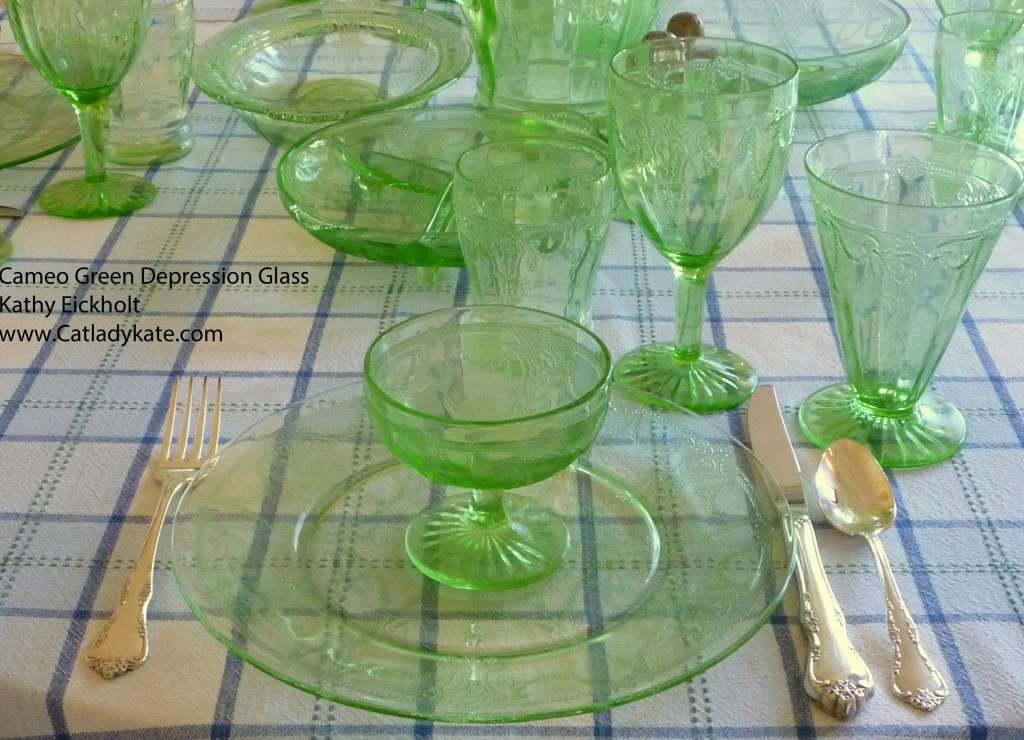 Ballerina in Green – Cameo Green Depression Glass Tablescape
