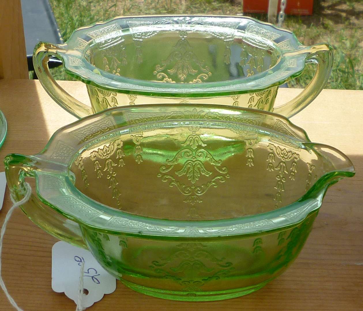 Pink and Green Depression Glass Squared – Princess
