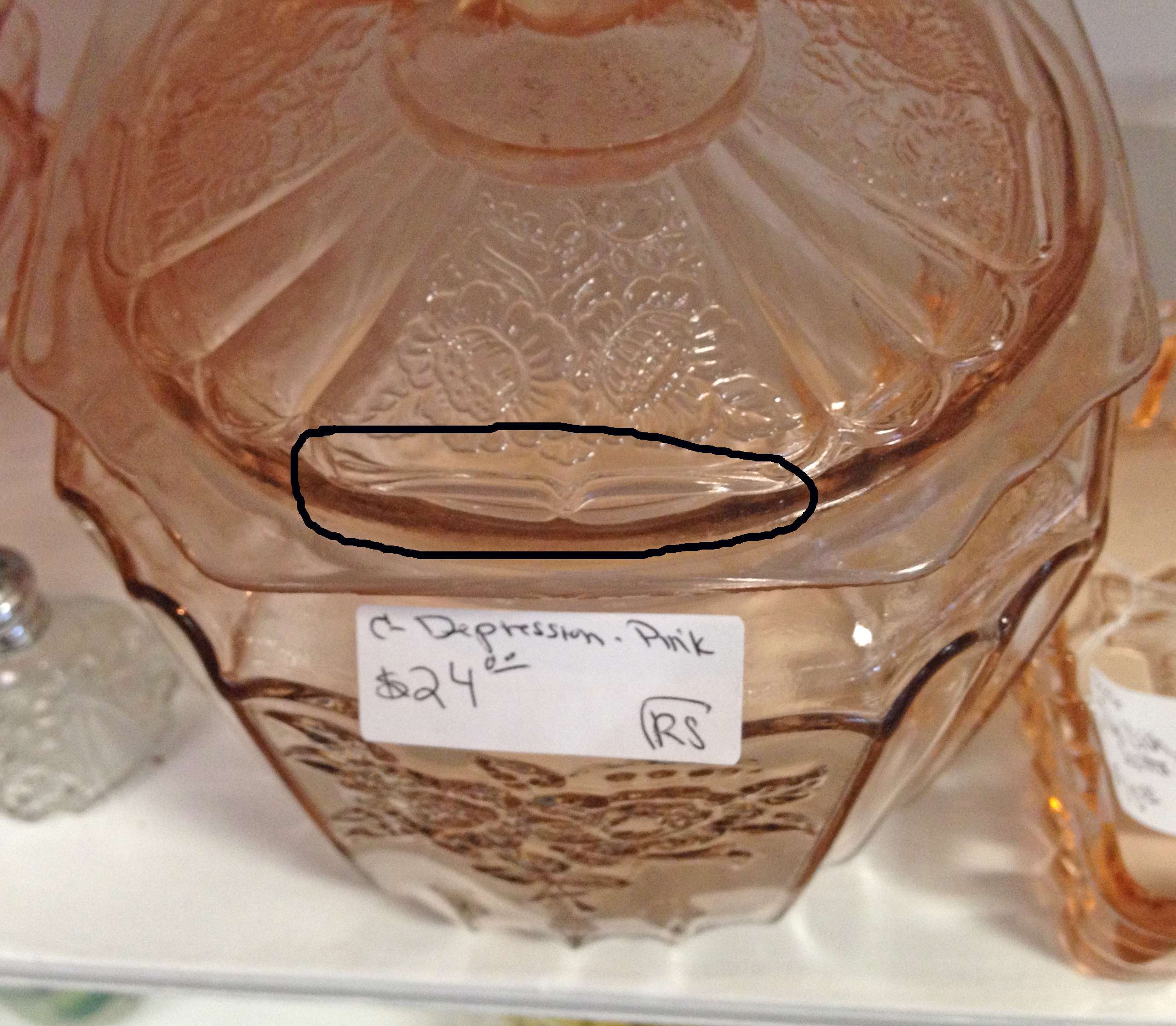 Authentic vs. Fake Mayfair Open Rose Pink Depression Glass Cookie Jars